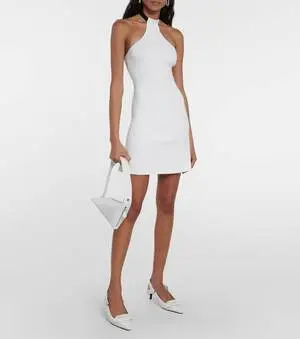 COURREGES Courrèges Ribbed-knit Halterneck Minidress
