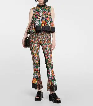Sacai High-rise Floral Pants