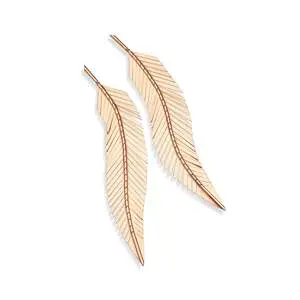 CADAR Large Yellow Gold Feather Earrings One-color