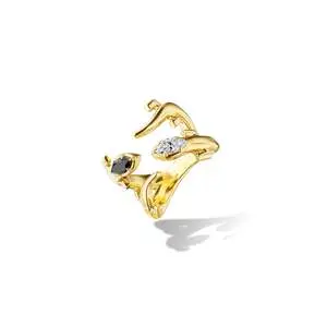CADAR Yellow Origin Statement Ring With White And Black Diamonds
