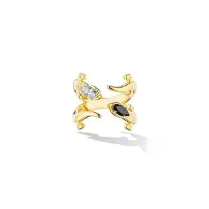 CADAR Yellow Origin Statement Ring With White And Black Diamonds