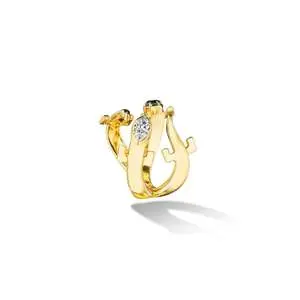 CADAR Yellow Origin Statement Ring With White And Black Diamonds