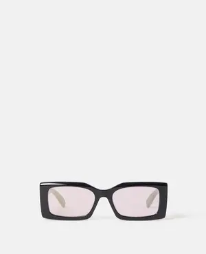 Stella McCartney Stella McCartney Logo-Engraved Rectangular Sunglasses Black