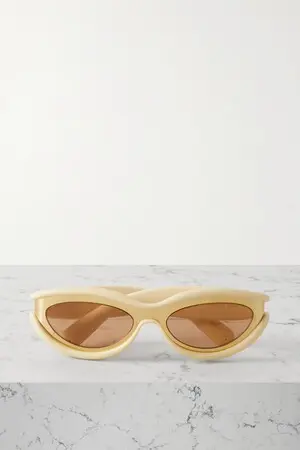 Bottega Veneta Oval-frame Acetate And -tone Sunglasses - Gold