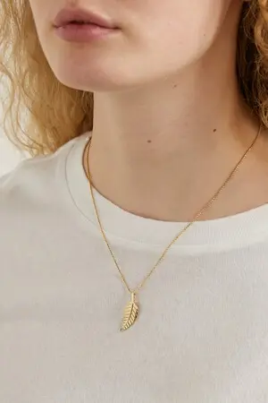 JENNIFER MEYER Small Leaf 18-karat Necklace