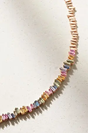 SUZANNE KALAN 18-karat Rose Sapphire Necklace