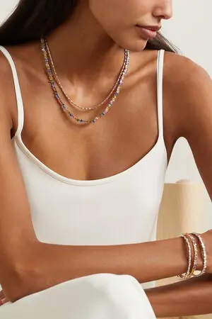 SUZANNE KALAN 18-karat Rose Sapphire Necklace