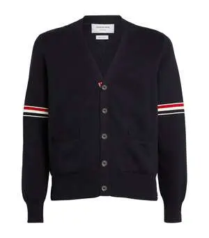 Thom Browne Cotton V-neck Cardigan - Navy