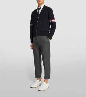 Thom Browne Cotton V-neck Cardigan - Navy