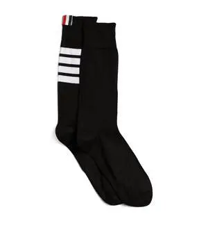 Thom Browne 4-bar Mid-calf Socks - Black
