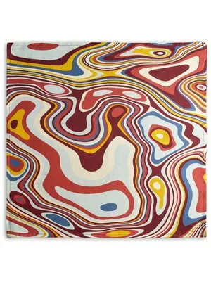 L'Objet Sateen Waves Linen Napkins - Red