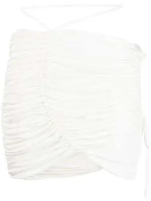ANDREĀDAMO Gathered Mini Skirt - White