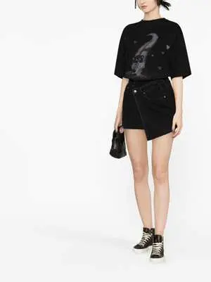 Ksubi Asymmetric Denim Mini Skirt