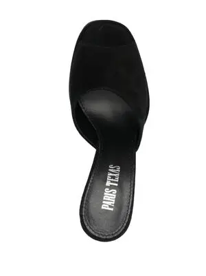 Paris Texas Peep-toe Stiletto Heel Mules - Black