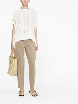 TWINSET Fringed Open-knit Top