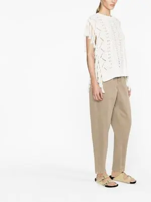 TWINSET Fringed Open-knit Top