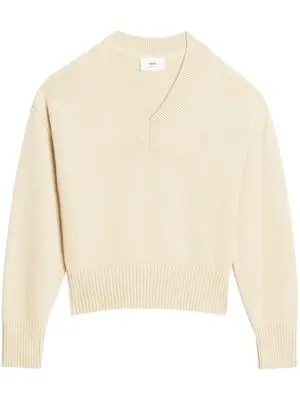 AMI Paris De Coeur V-neck Jumper