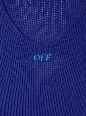 Off-White Ribbed Cut-out Dress