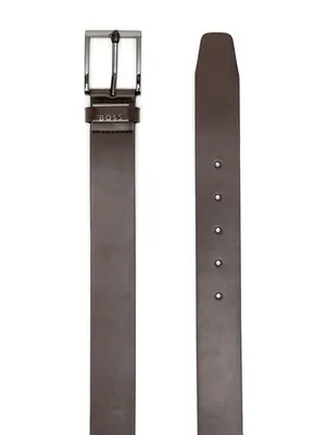 BOSS Logo-plaque Leather Belt - Brown