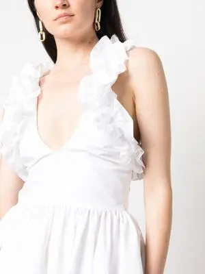 MSGM Ruffled-sleeve Flared Dress