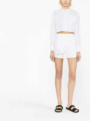 Ermanno Scervino Lace-trim High-waisted Shorts