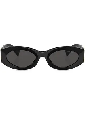 Miu Miu Glimpse Oval-frame Sunglasses - Black