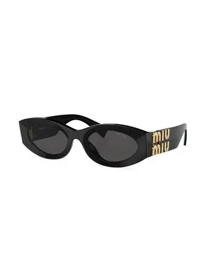 Miu Miu Glimpse Oval-frame Sunglasses - Black