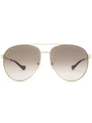 Gucci Interlocking G Pilot-frame Sunglasses - Gold