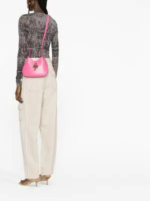 Palm Angels Hobo Leather Shoulder Bag - Pink