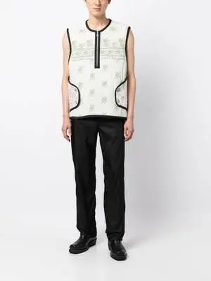 MARINE SERRE Floral-print Quilted Gilet - White