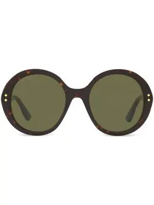 Gucci Tortoiseshell Round-frame Sunglasses