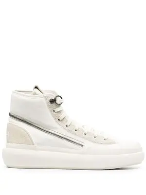 Y3 Zip-Around High-Top Sneakers In White - 62% Off | Editorialist