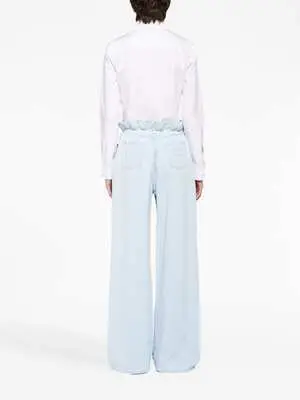 Miu Miu Ruffled Wide-leg Jeans