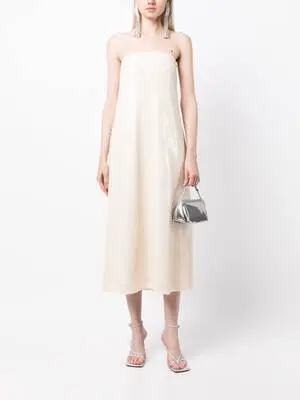 Rokh Shimmer Semi-sheer Midi Dress