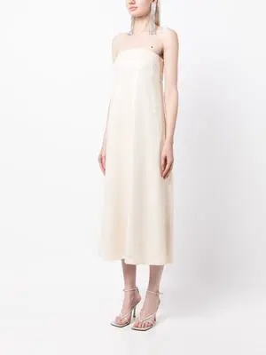 Rokh Shimmer Semi-sheer Midi Dress