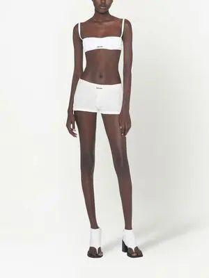 Miu Miu Ribbed Knit Denim Bra