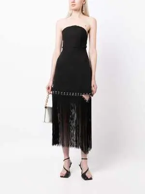 Rokh High-waisted Fringed Ankle-length Skirt