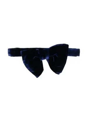 TOM FORD TOM FORD Velvet-Effect Butterfly Bow Tie Blue