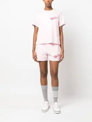 Thom Browne Car-embroidered Piqué Shorts - Pink