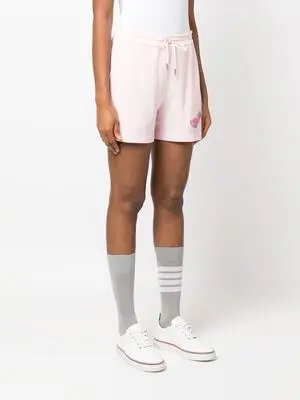 Thom Browne Car-embroidered Piqué Shorts - Pink