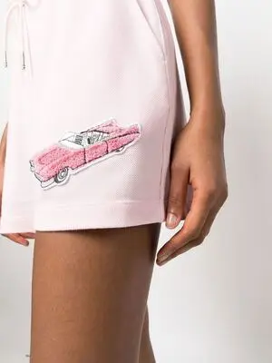 Thom Browne Car-embroidered Piqué Shorts - Pink