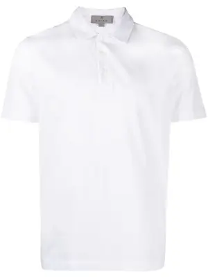 Canali Knitted Polo Shirt - White