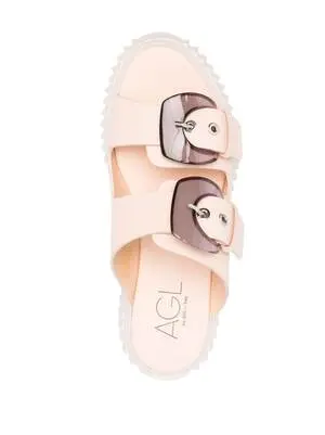 Agl Agatha Double-buckle Slippers - Pink