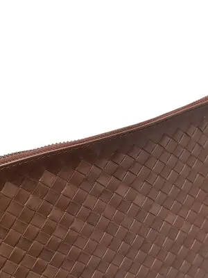 Dragon Diffusion Woven Leather Clutch - Brown