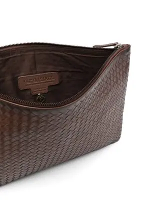 Dragon Diffusion Woven Leather Clutch - Brown