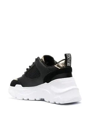 Versace Metallic-finish Leather Sneakers