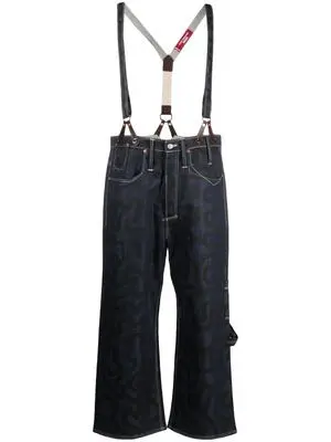 Junya Watanabe Straight-leg Abstract-print Trousers