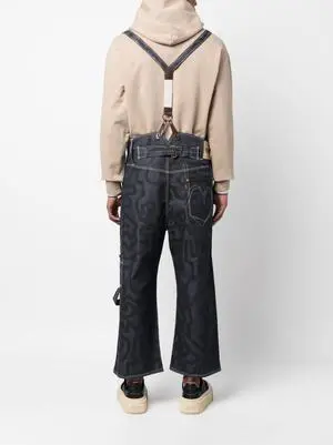 Junya Watanabe Straight-leg Abstract-print Trousers