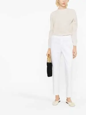 Brunello Cucinelli Cropped-leg Cotton Trousers