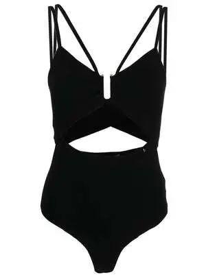 NISSA Cut-out Double-strap Top - Black